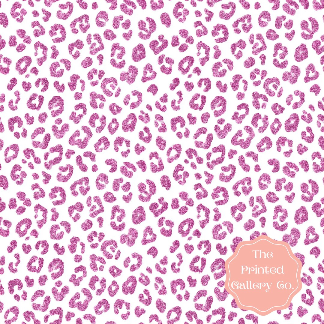 Pink Leopard Print Digital Paper, Glitter Scrapbook Paper, Cheetah ...