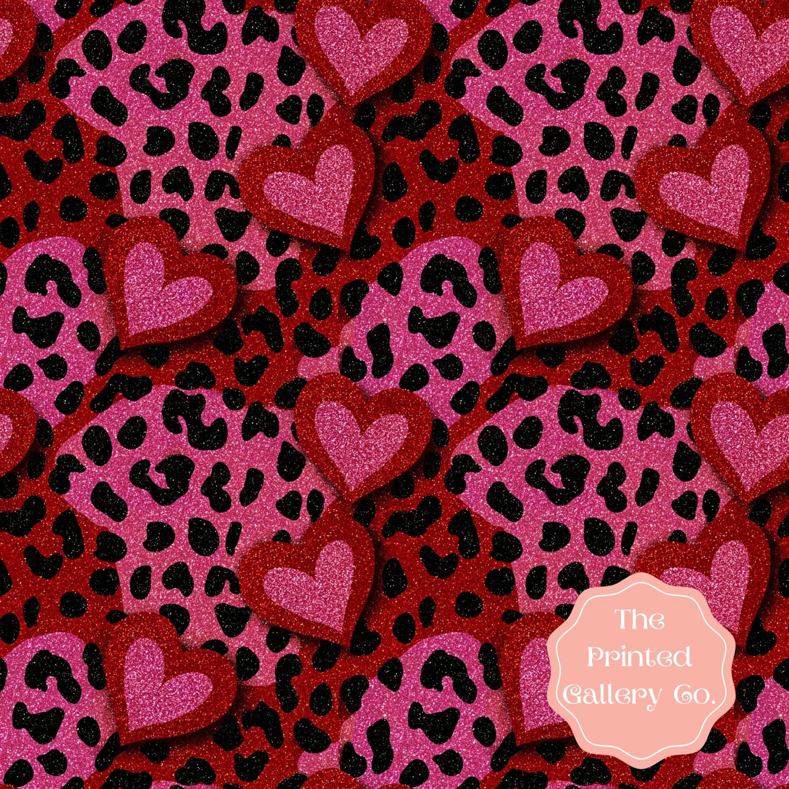 Glitter Glam Cheetah Hearts Seamless Pattern | Red and Pink Animal ...