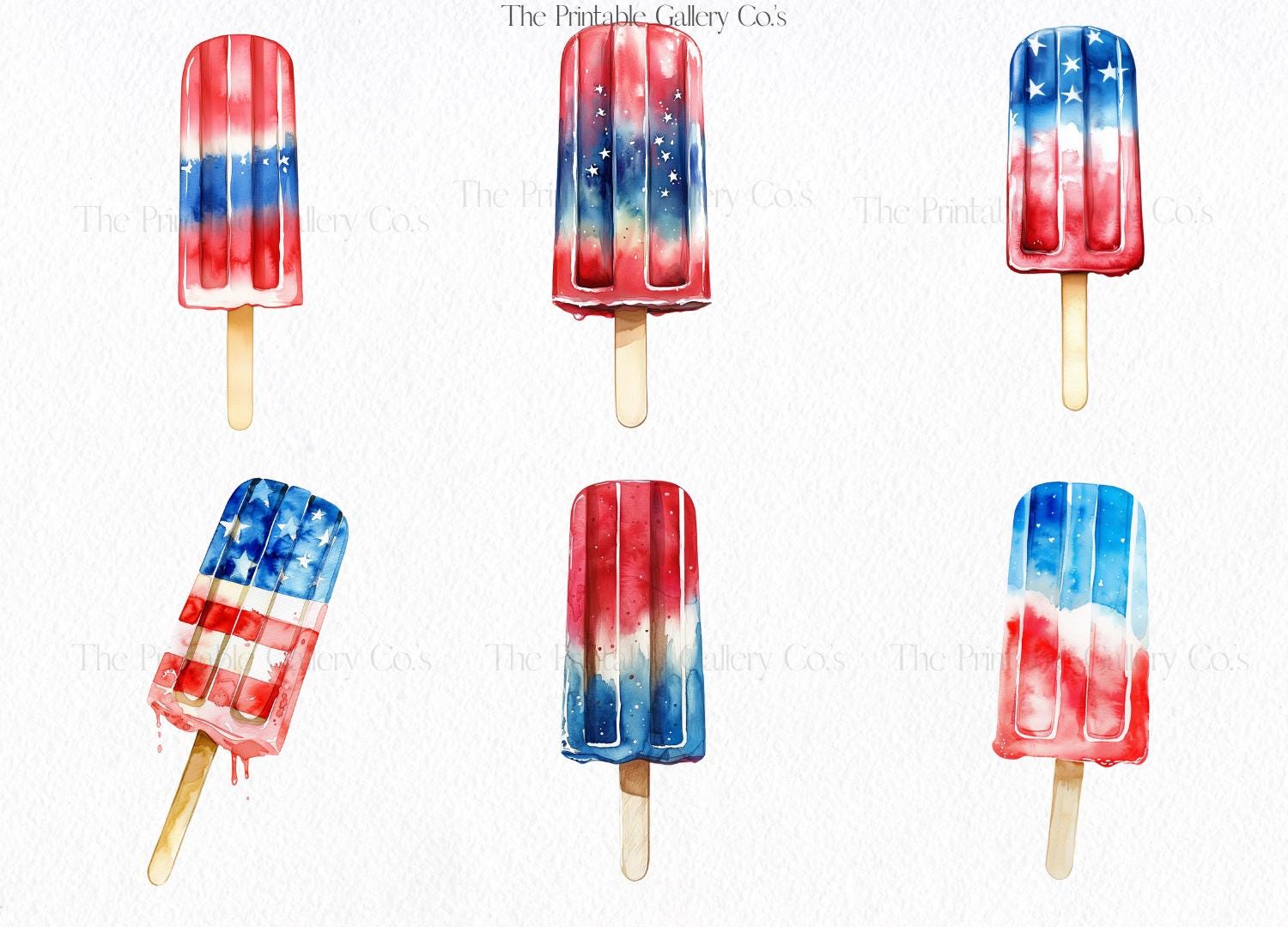 Celebration 4th of July Ice Cream Clipart Patriotic Popsicle PNG Bundle ...