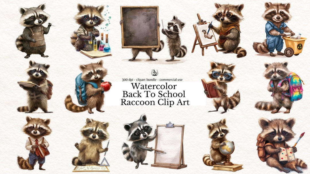 Watercolor Back to School Clipart, Commercial Use Teacher PNG, Notebook ...