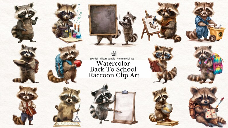 Watercolor Back to School Clipart, Commercial Use Teacher PNG, Notebook ...