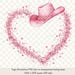 Pink Glitter Cowgirl Clipart Heart Shaped Border PNG Equestrian Clip ...