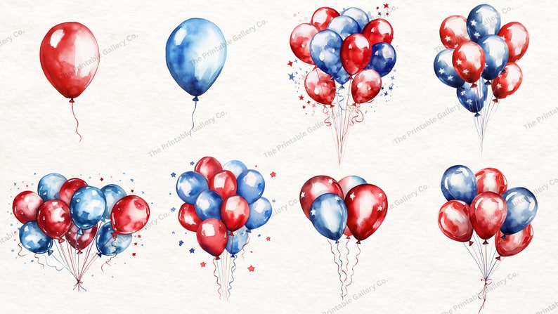 Celebration Balloon Clipart 4th of July Commercial Use PNG ...