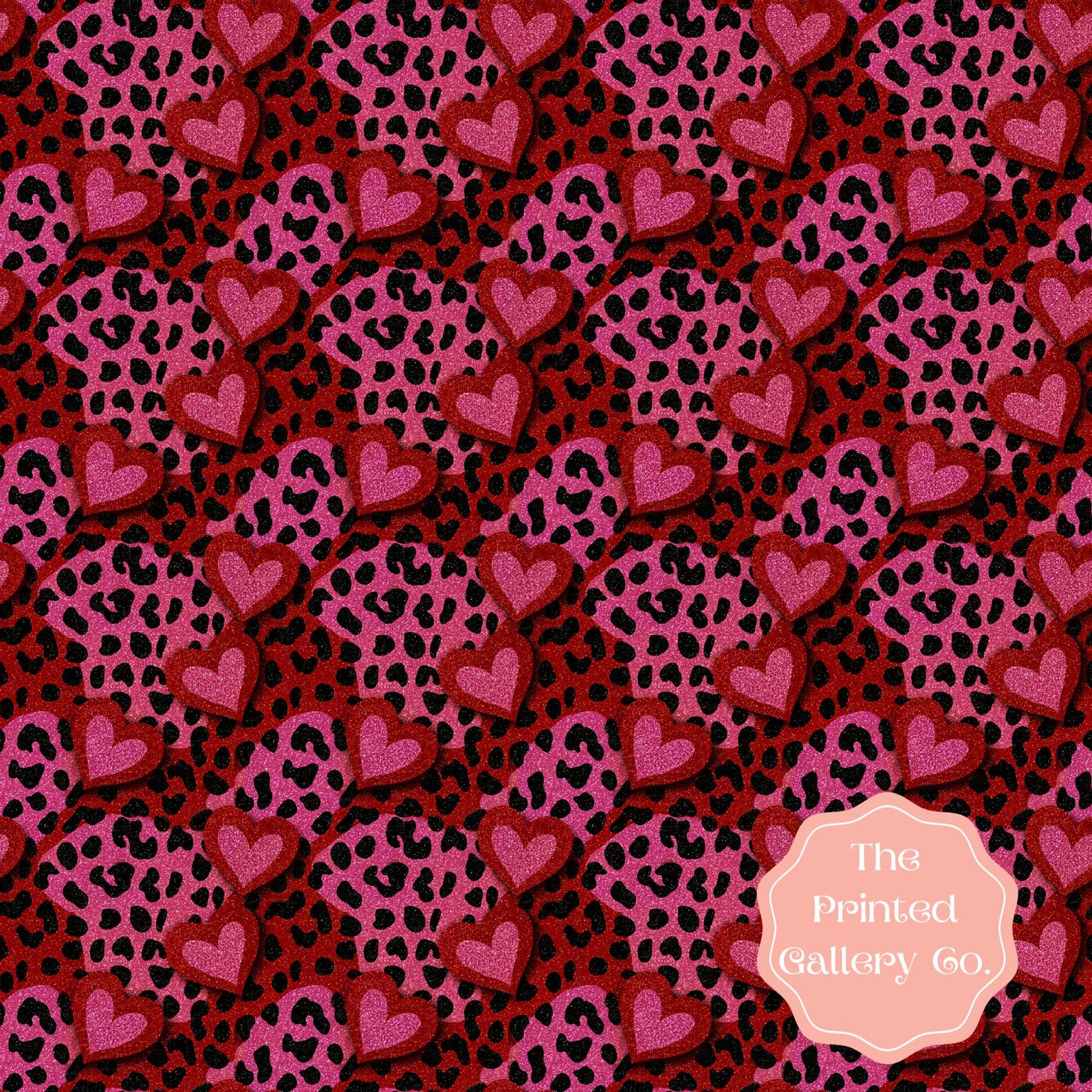 Glitter Glam Cheetah Hearts Seamless Pattern | Red and Pink Animal ...