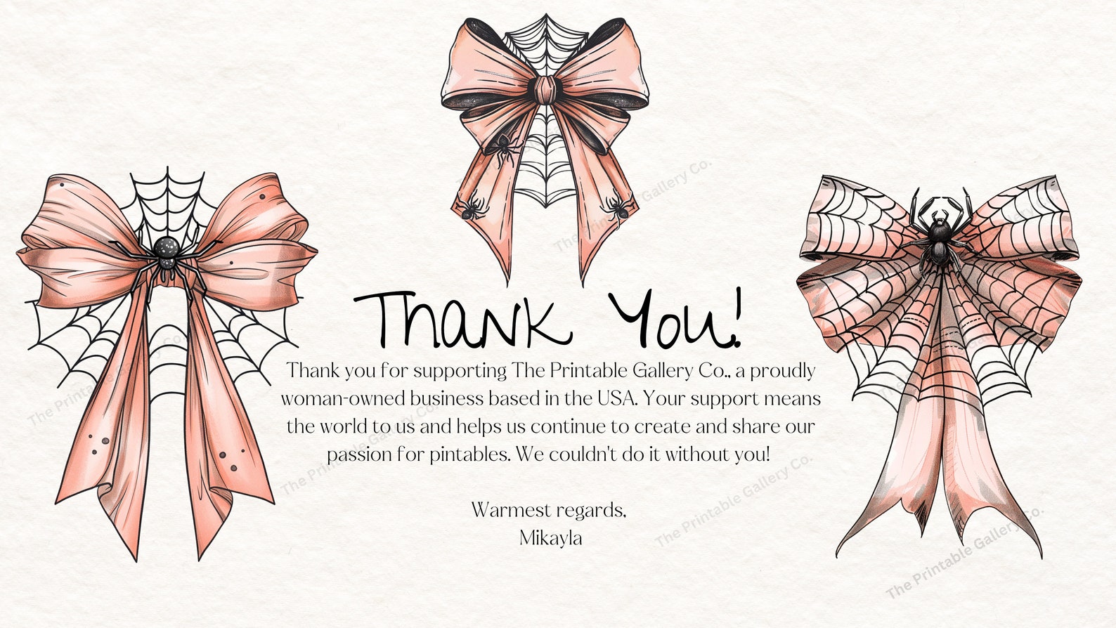 Watercolor Peach Ribbon Bows Clipart, Pastel Halloween Cobweb Bow ...