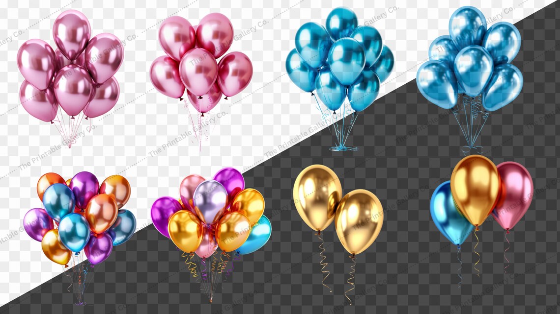 Foil Balloon Overlay Clipart PNG, Colorful Birthday Balloon Clip Art ...