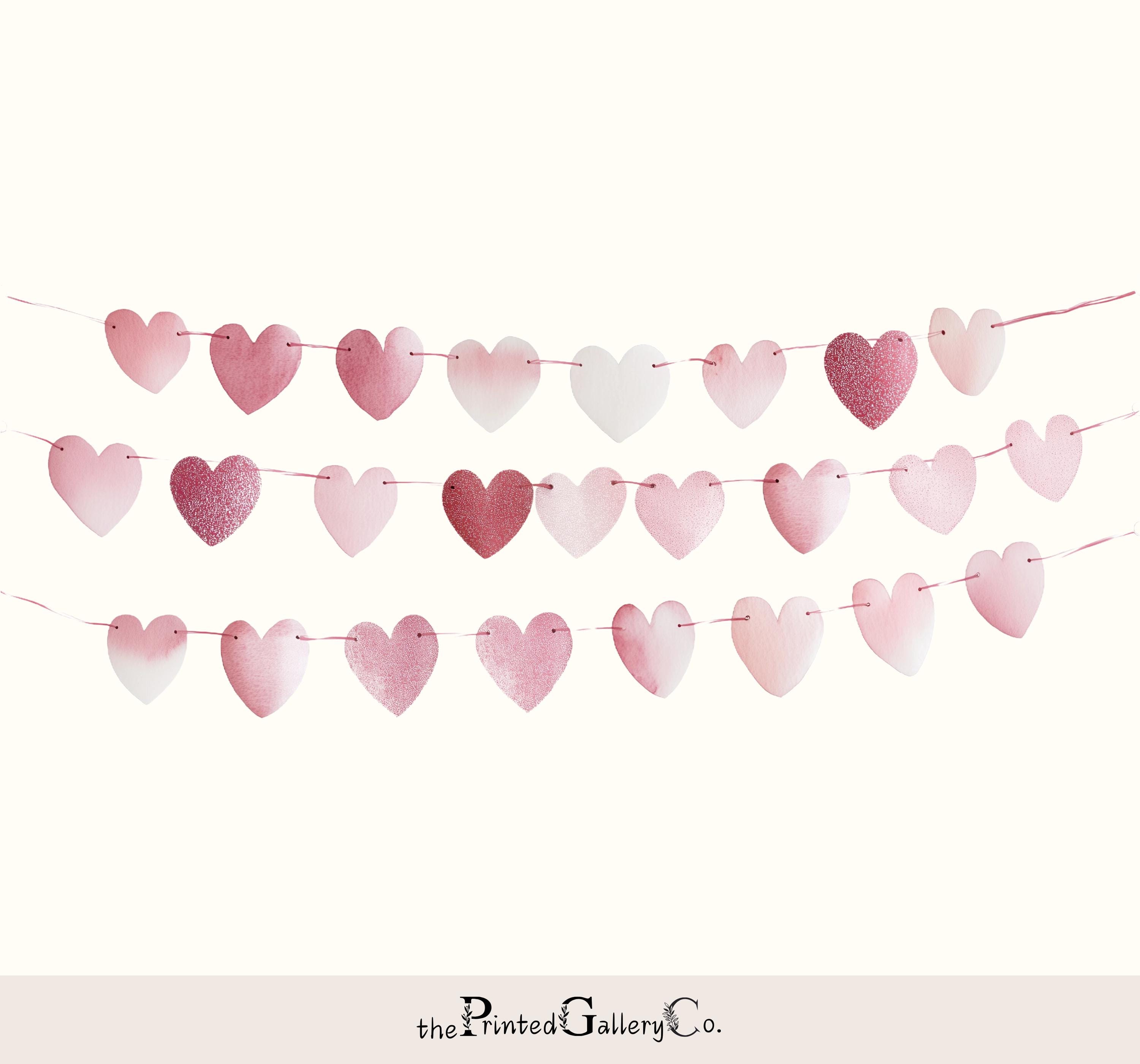 Heart Valentine Banner Clipart Pink Valentines Day Overlay PNG Cute ...