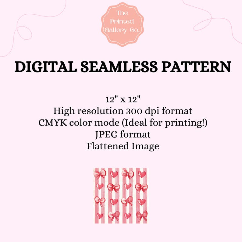 Valentine Seamless Coquette Bow and Heart Stripes Repeating Pattern ...