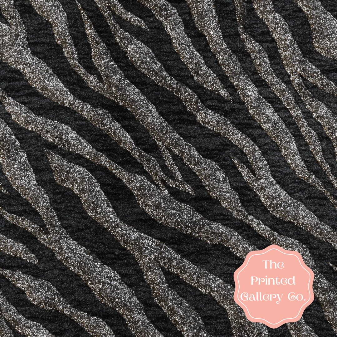 Black Glitter Tiger Seamless File, Glam Safari Clipart Repeating Zebra ...