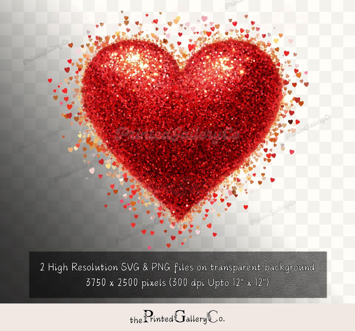 Valentine's Day Hearts Png Glitter Sublimation Valentine Shirt Design ...