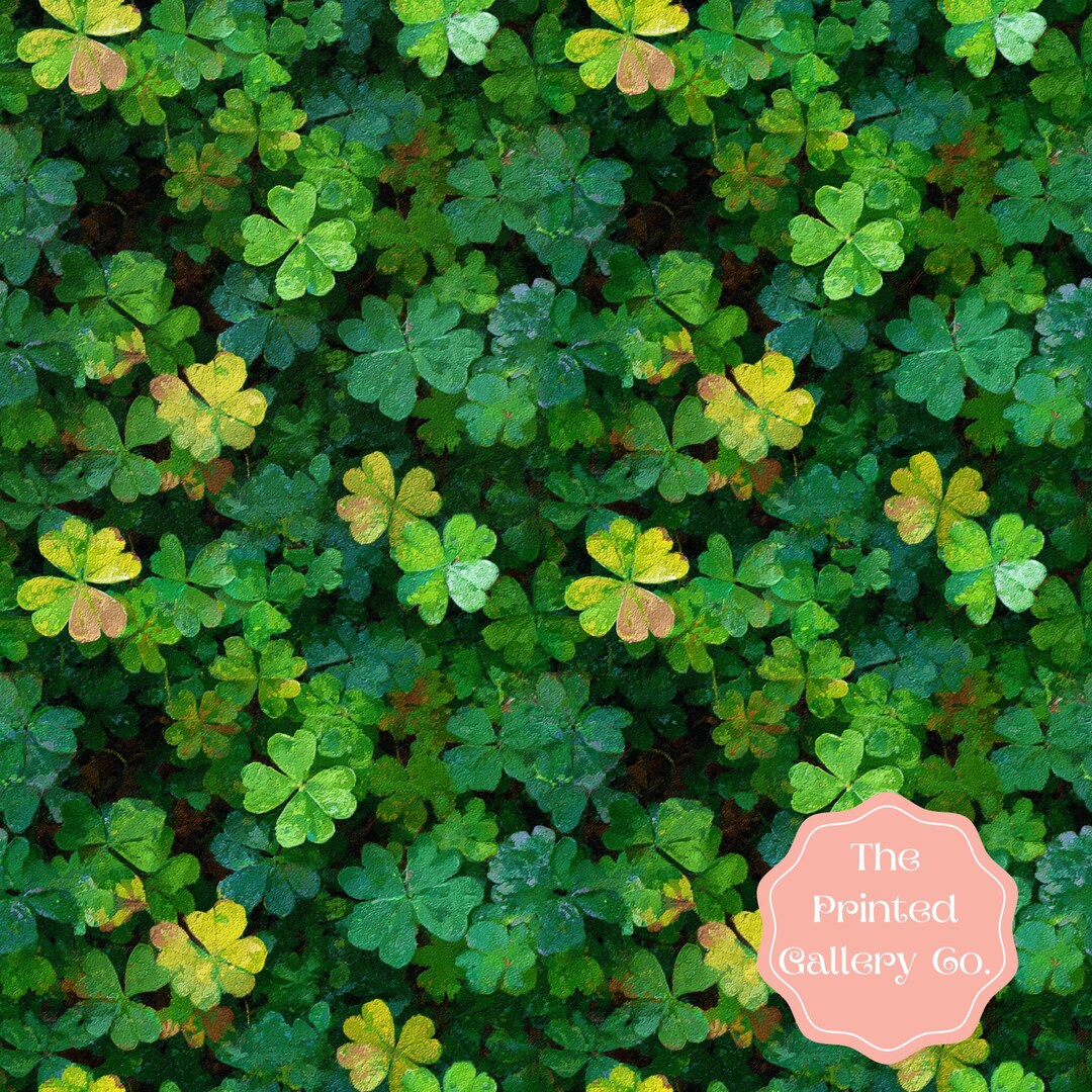 Shamrock Clipart, Messy Shamrock Sleamless File, Lucky Clover Fields ...