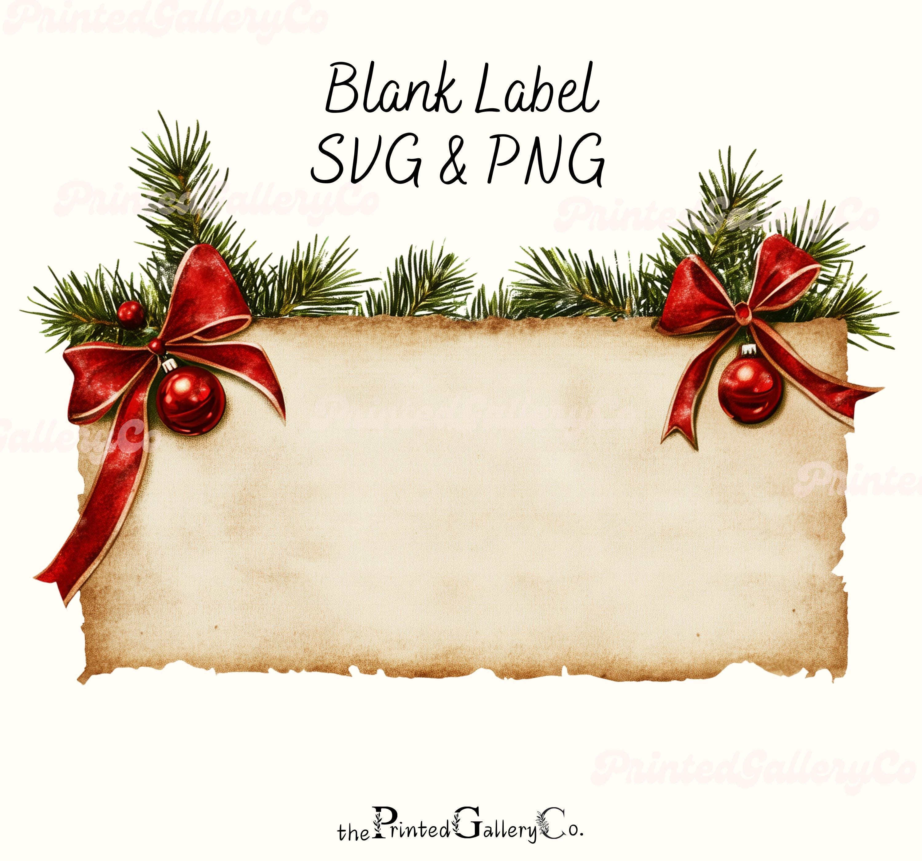 Printable Blank Holiday Tag PNG, Printable Blank Label, Vintage Blank ...