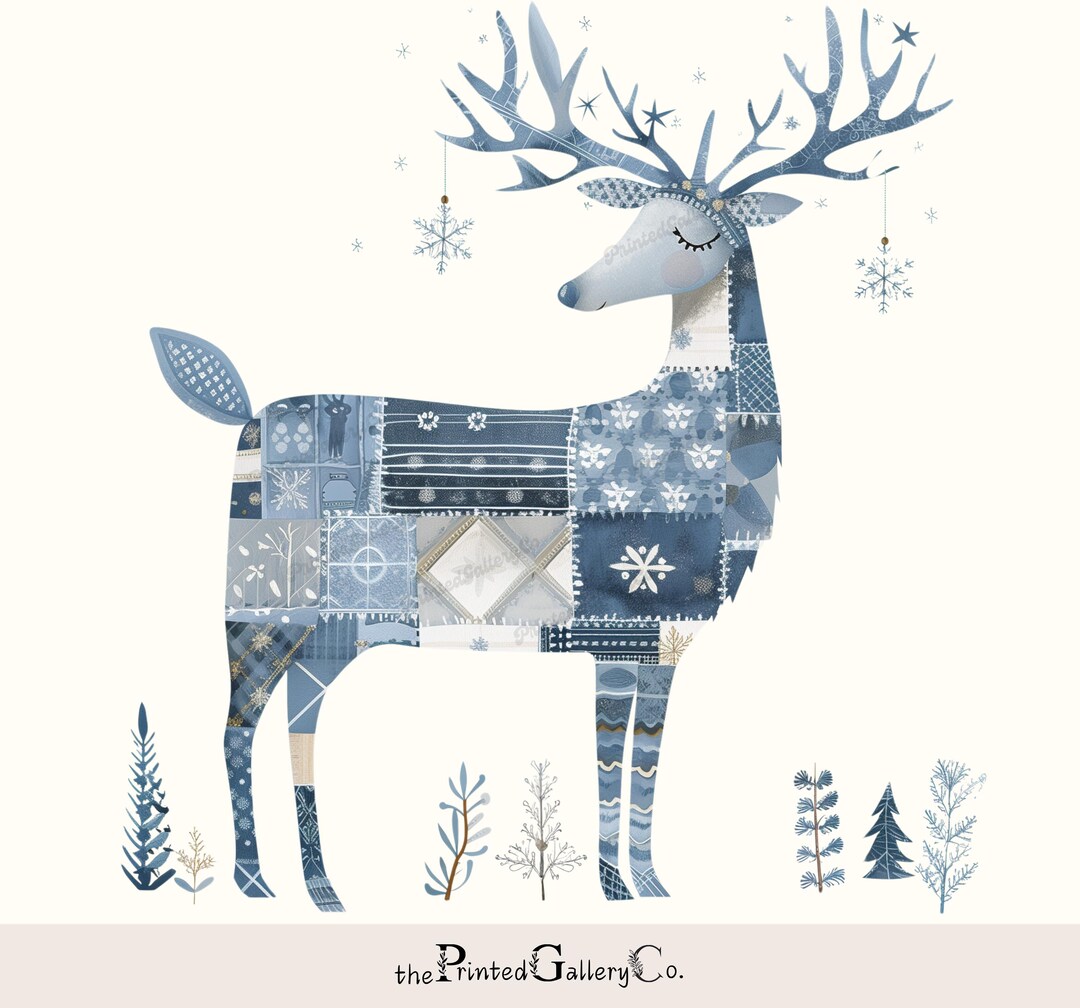 7 Winter Reindeer Scandinavian Clipart Bundle Christmas Folk Art ...