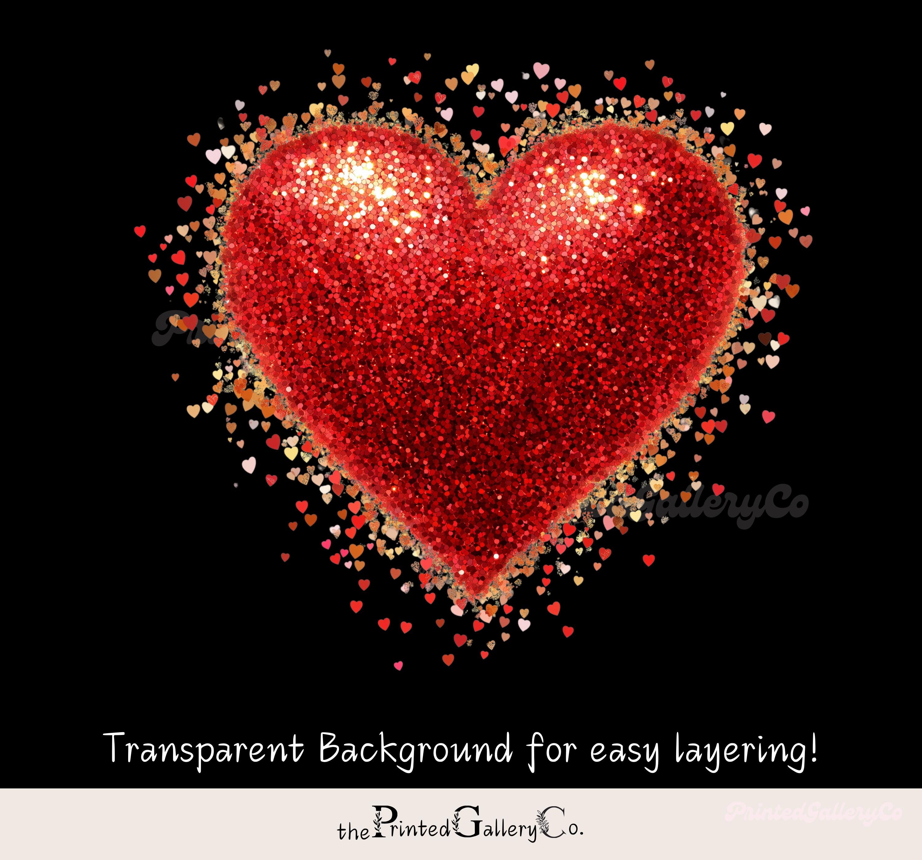 Valentine's Day Hearts Png Glitter Sublimation Valentine Shirt Design ...