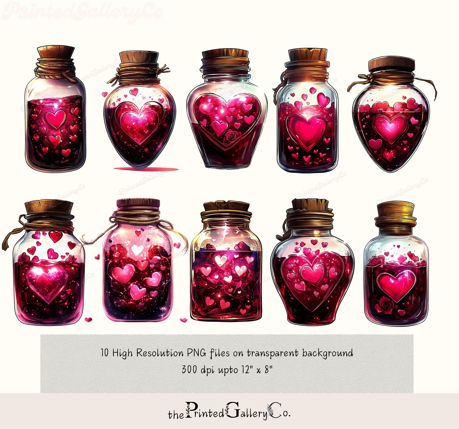 10 Love Potion Clipart, Valentines Day Clip Art, Romantic Holiday PNG ...