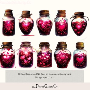 10 Love Potion Clipart, Valentines Day Clip Art, Romantic Holiday PNG ...
