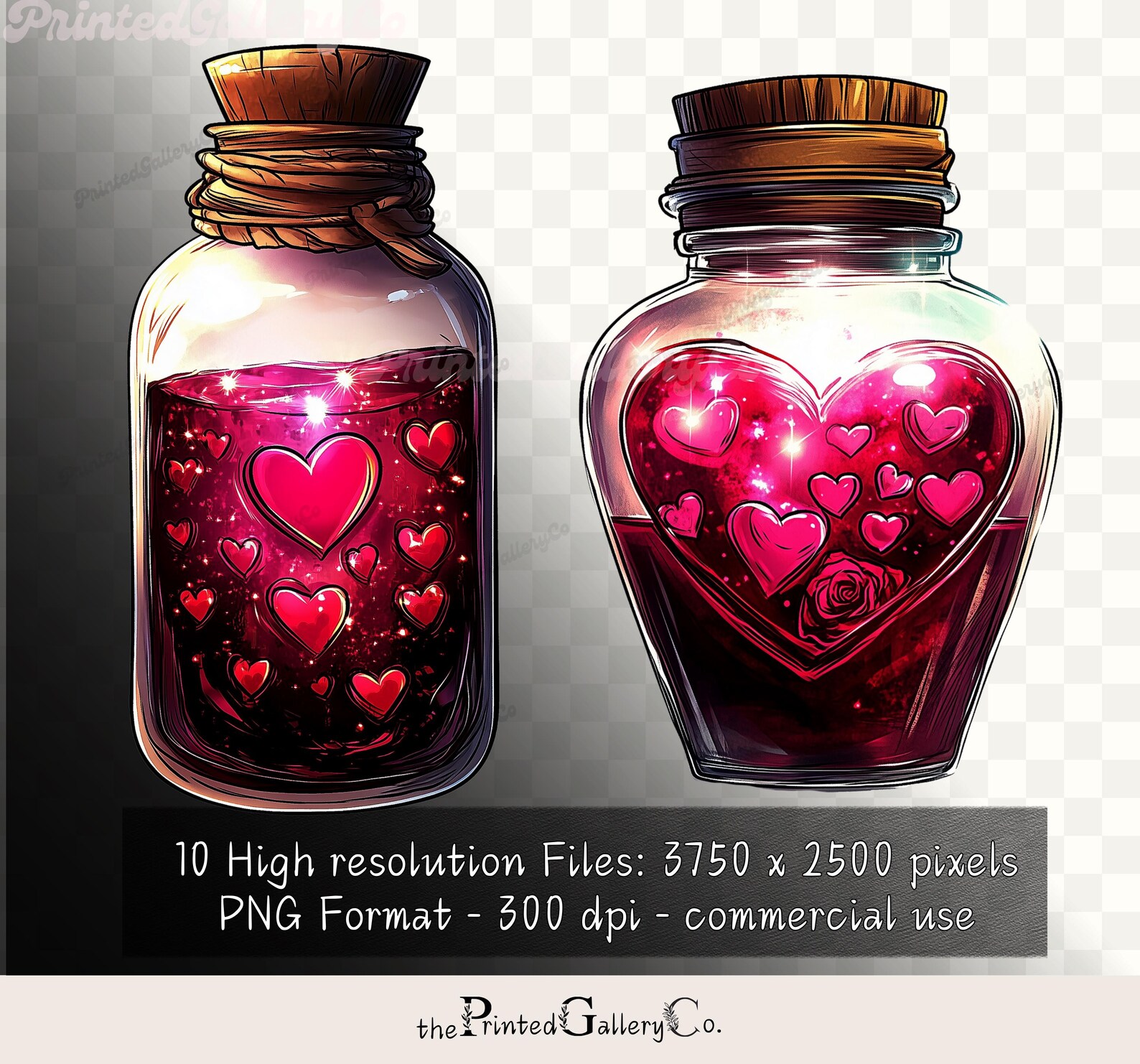 10 Love Potion Clipart, Valentines Day Clip Art, Romantic Holiday PNG ...