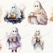 Cute Ghost Holding Coffee Clipart | Halloween Ghosts PNG | Spooky ...