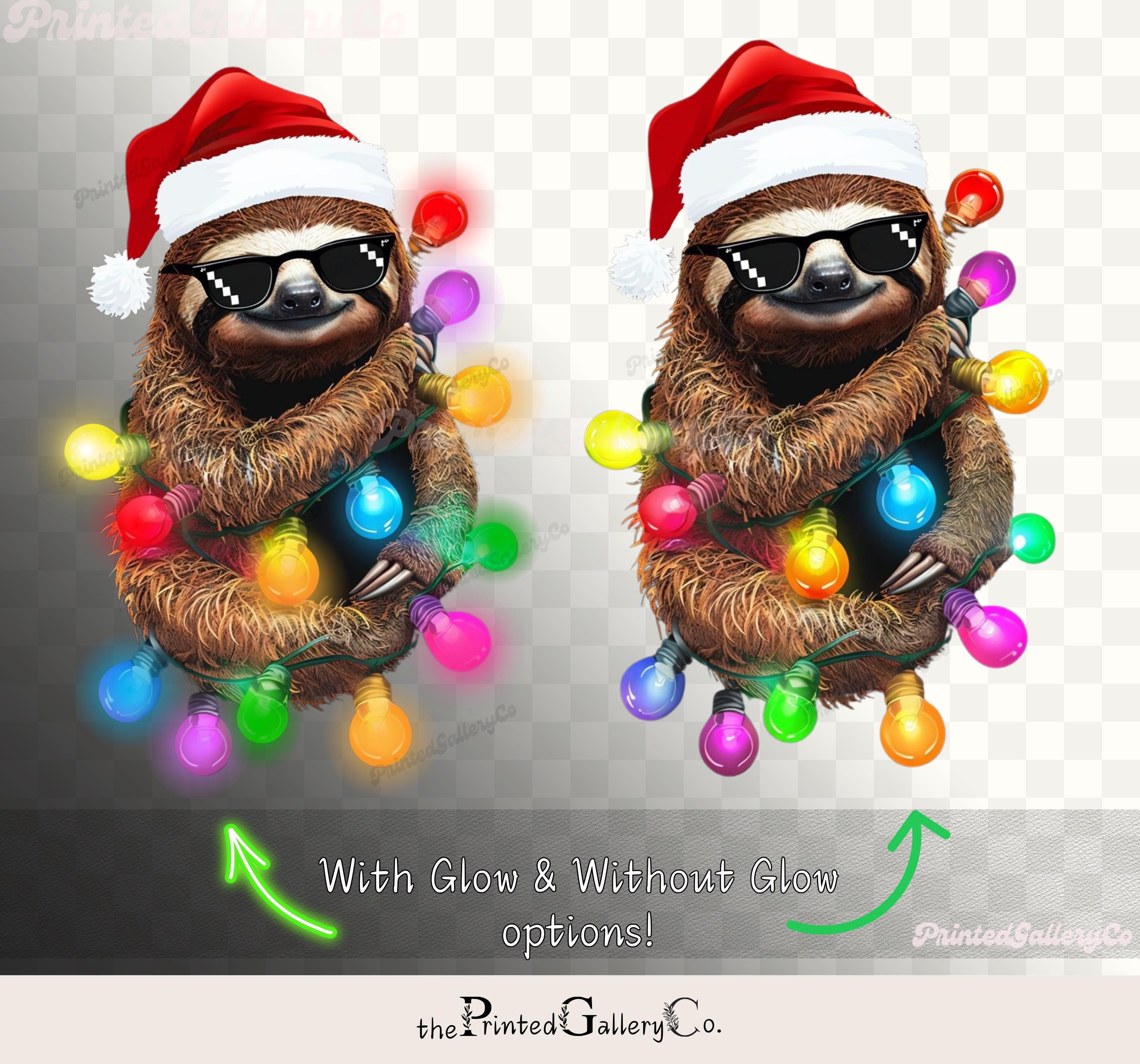 Funny Sloth Christmas Lights PNG Merry Slothmas Design Sloth Lover Xmas ...