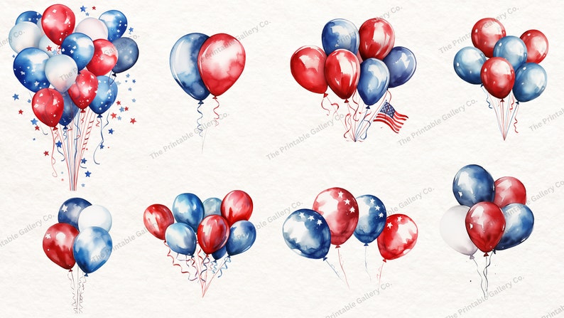 Celebration Balloon Clipart 4th of July Commercial Use PNG ...
