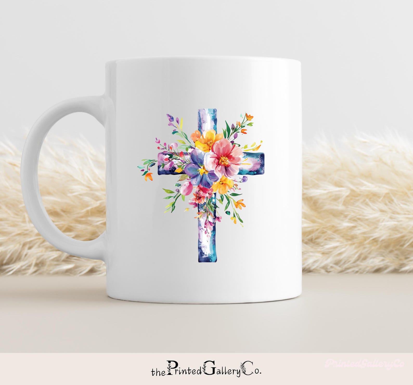 Shabby Chic Watercolor Cross Clipart Floral Christian Cross PNG Boho ...