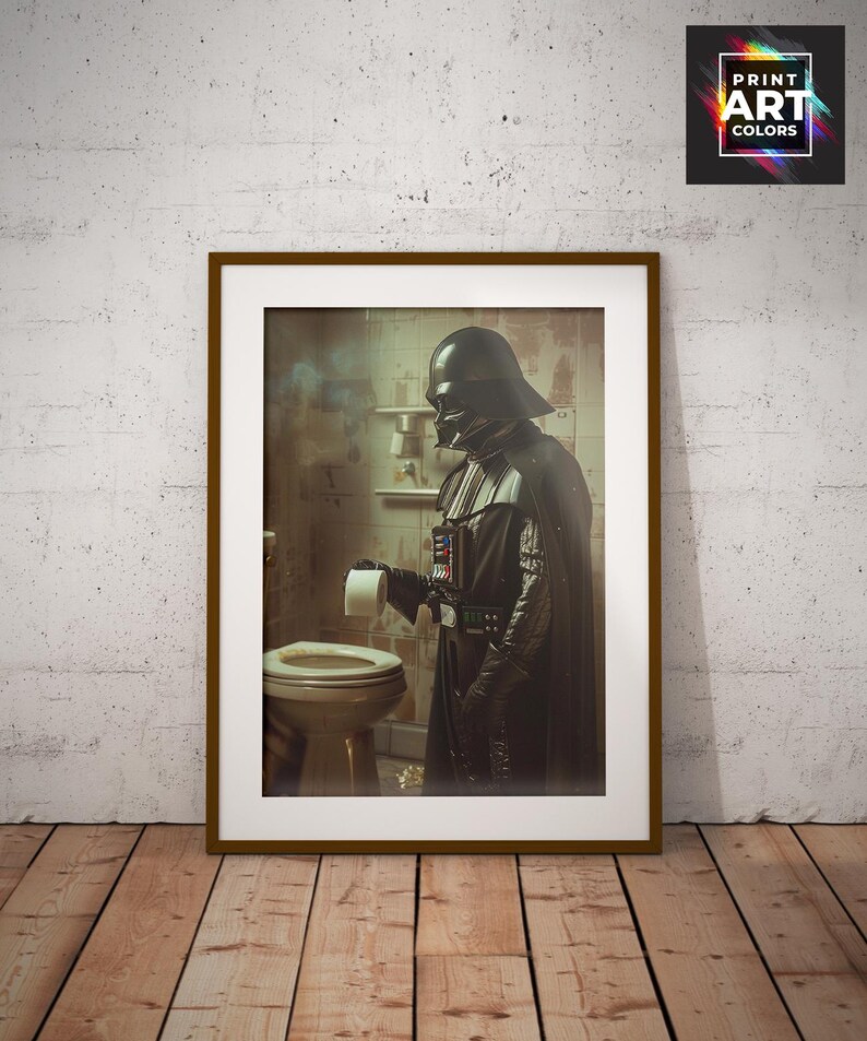 Funny Bathroom Wall Art - Darth - Star Bathroom Prints - Amusing Toilet ...