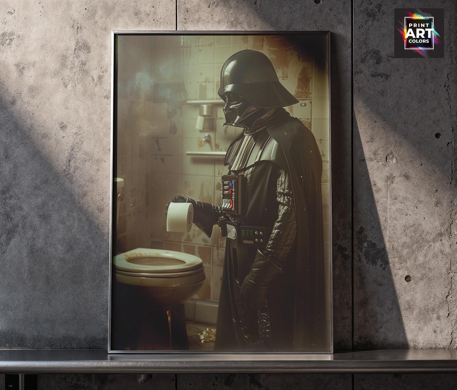 Funny Bathroom Wall Art - Darth - Star Bathroom Prints - Amusing Toilet ...