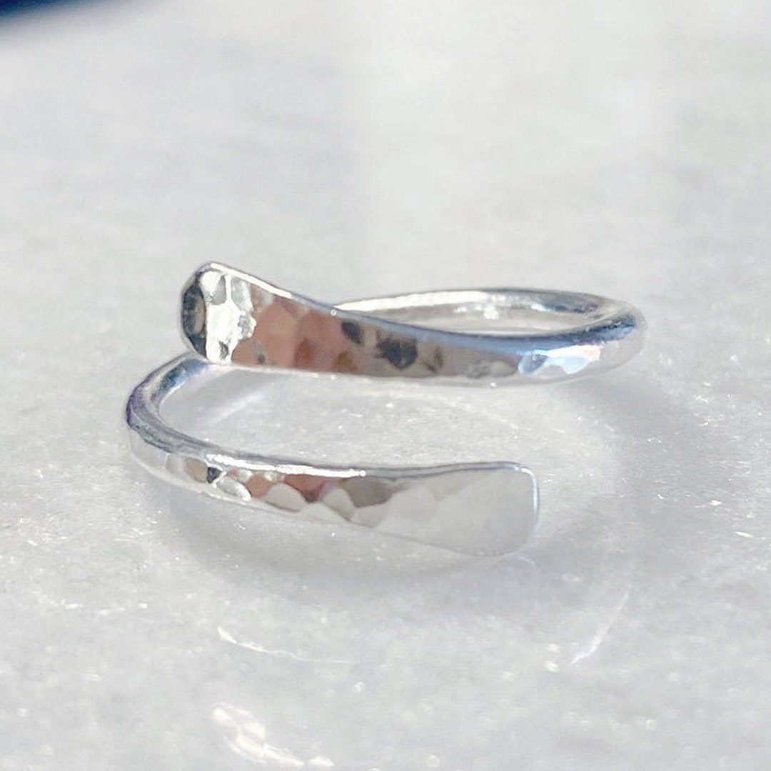 Bypass Thumb Ring, Textured Thumb Ring, Hammered Thumb Ring, Wrap Around Ring, Statement Ring ...