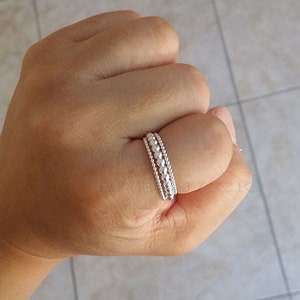 Silver Stackable Rings, Set of 3 Simple Sterling Silver Ring, Stacking ...