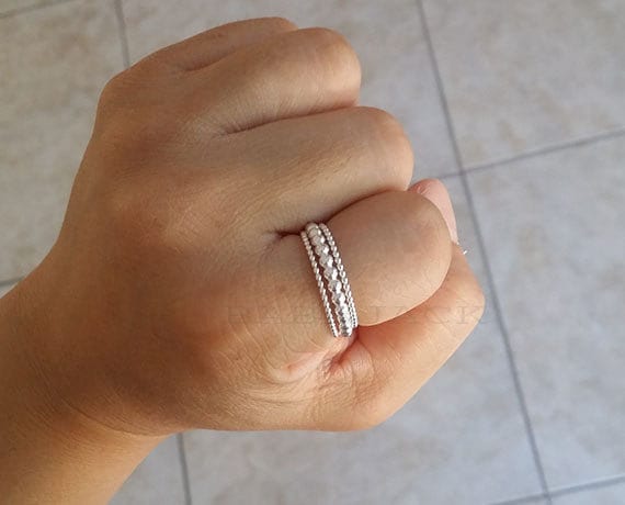 Silver Stackable Rings Set of 3 Simple Sterling Silver Ring - Etsy