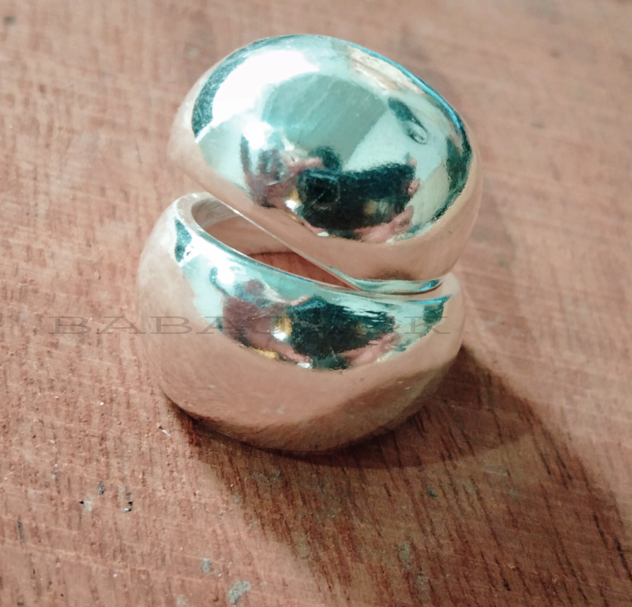 Dome Thick Ring, 925 Sterling Silver Ring for Women, Dome Band, Extra Thick Wide Band, Wedding ...