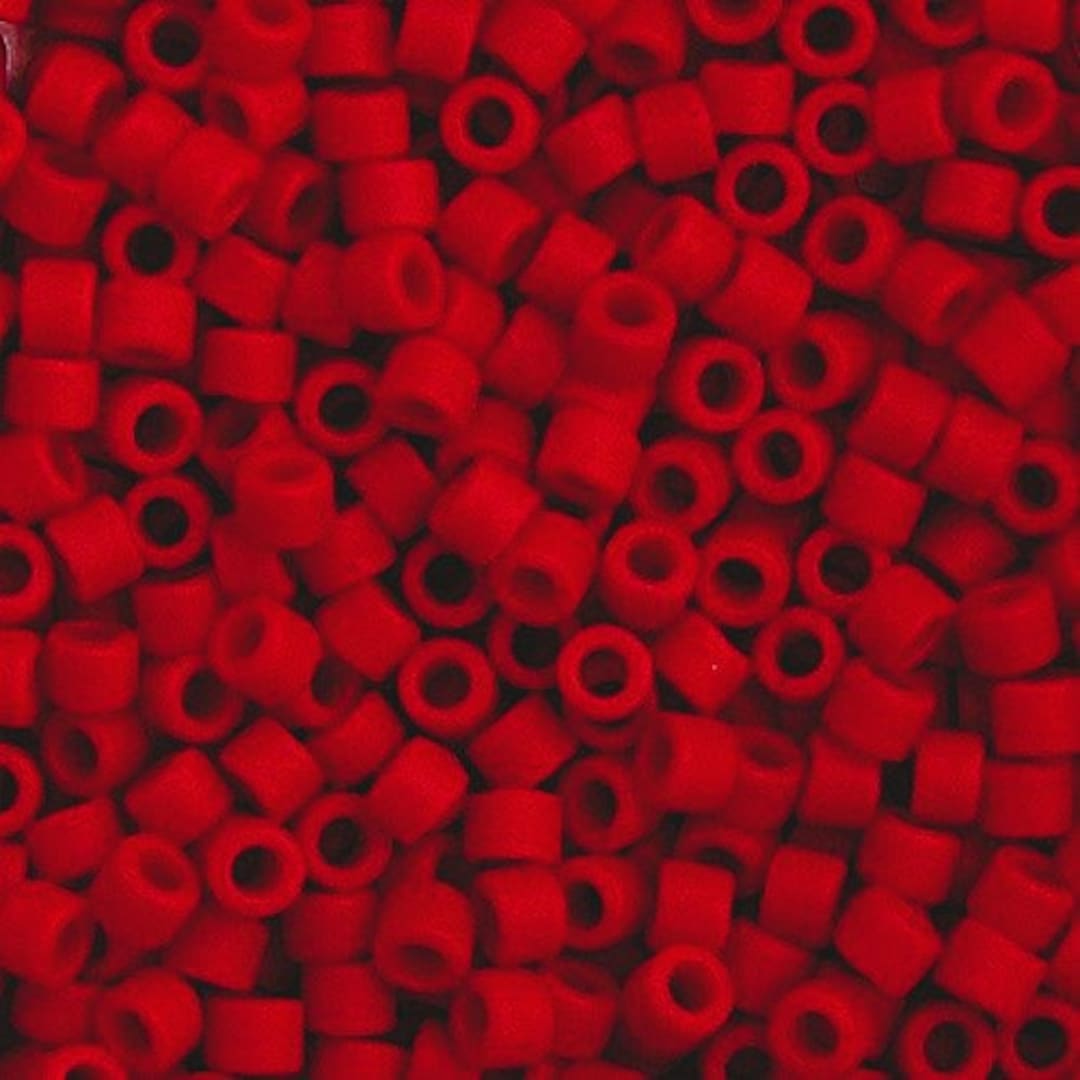 Delica, Red Matte Dyed, Miyuki 11/0, DB 0796, Vials Apprx. 22g or 5.2g ...