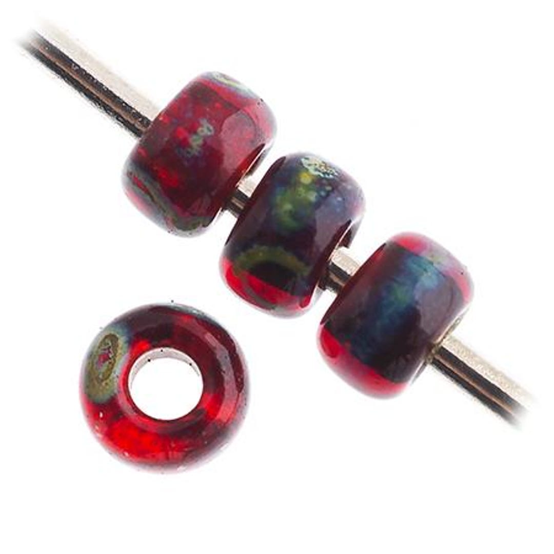 Miyuki 11/0, Seed Beads, 11-4504, Picasso Red Ruby Transparent, Apprx ...