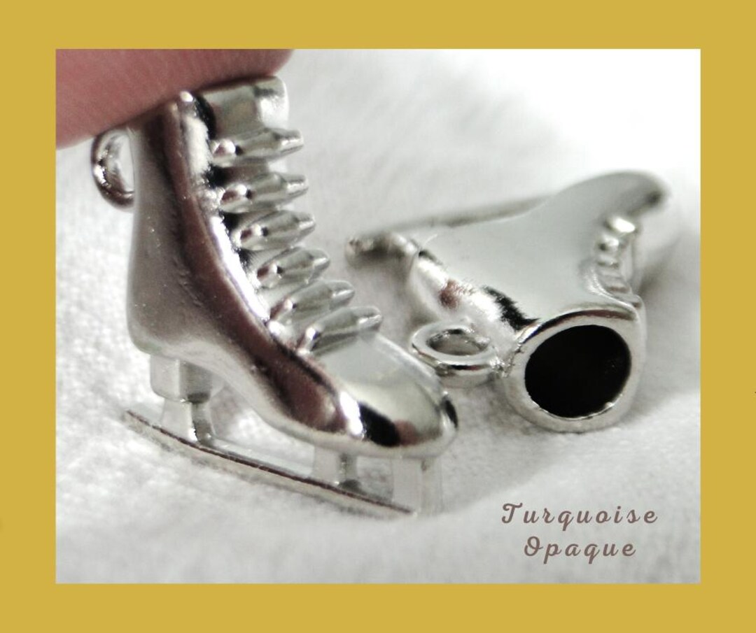 Skate Charms, Realistic Ice Skates, Antique Silver, for Jewelry Making ...