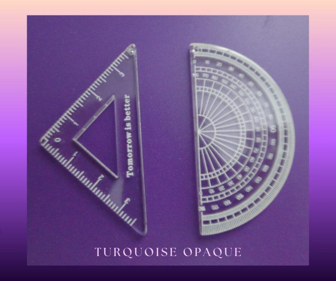2 Geometry Charms, Protractor and Graduated Triangle, for Jewelry ...