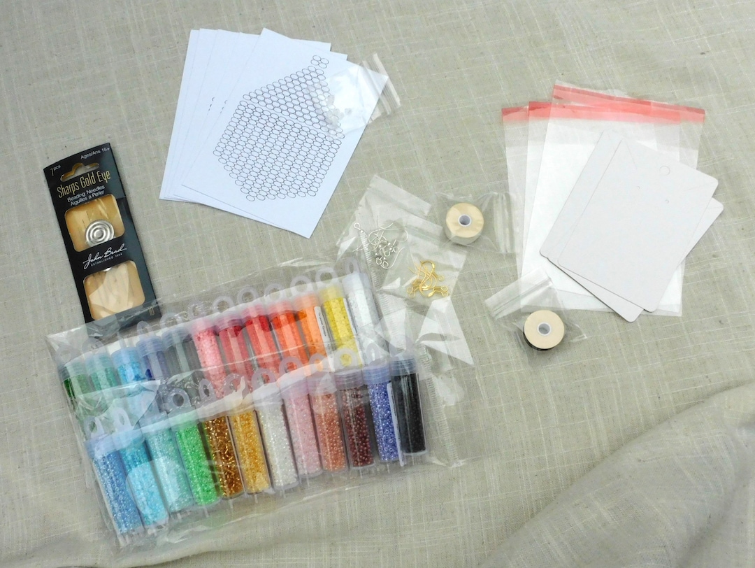 Complete Beading Kit, 24 Colors and Textures, Beginner's Beadwork Kit, Complete Set, Miyuki 11/0 ...