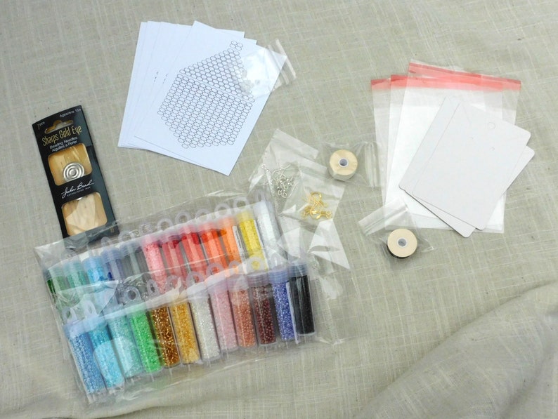 Complete Beading Kit, 24 Colors and Textures, With Tutorial, Miyuki 11/ ...