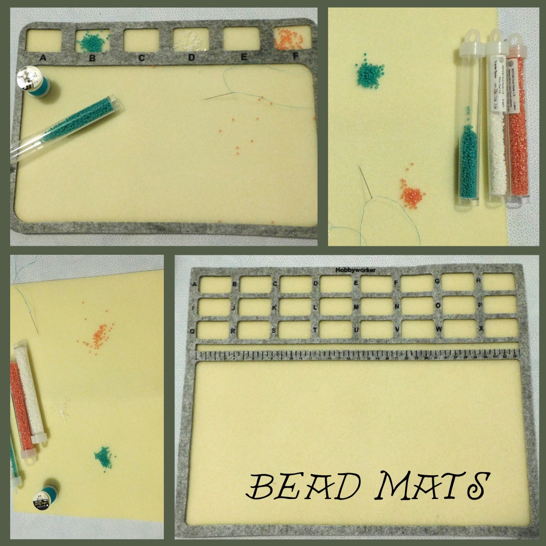Beading Mat, Double Foam, Adherent Surface, Cream/grey Color, Plain, 6 ...
