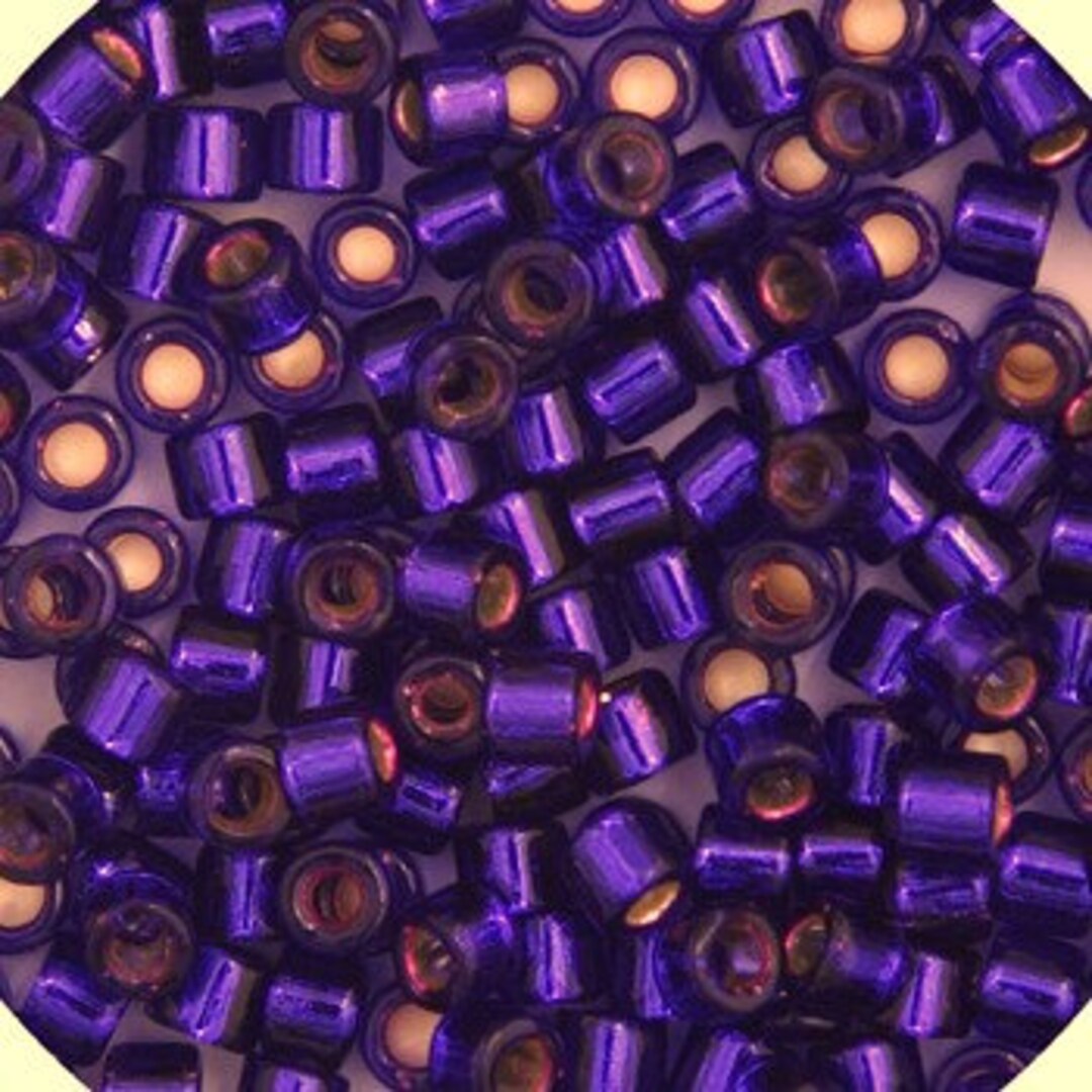Delica, Dark Violet Silver Lined Dyed, Miyuki 11/0, DB 0610, Vials ...