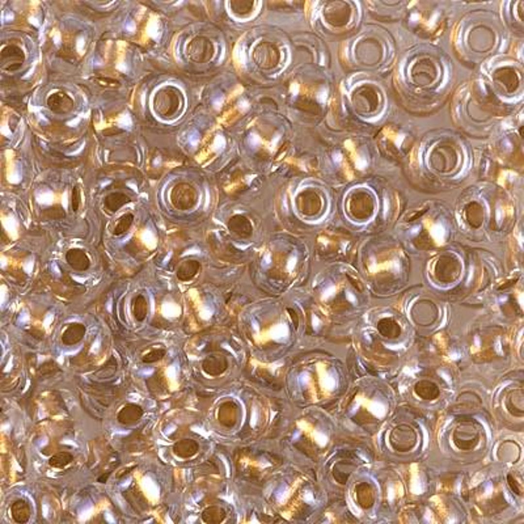 Miyuki 11/0, 11-0234, Seed Beads, Metallic Gold Lined Sparkling Crystal ...