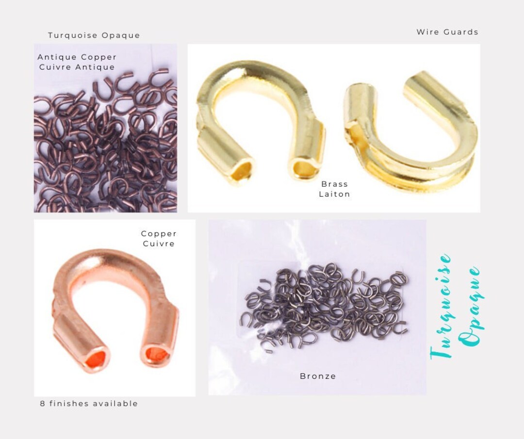 100 Wire Guards, Bronze, Copper, Antique Copper, Brass, 4 X 4 Mm or 0. ...