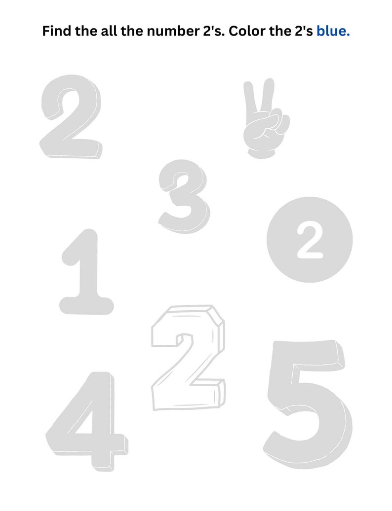 The Numbers 1-5 Coloring Book - Etsy