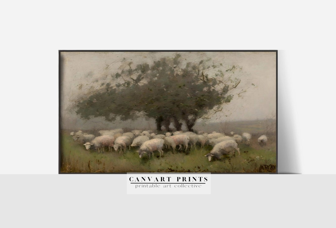 Samsung Frame Art TV Farm Animal Sheep Print Vintage Animal - Etsy