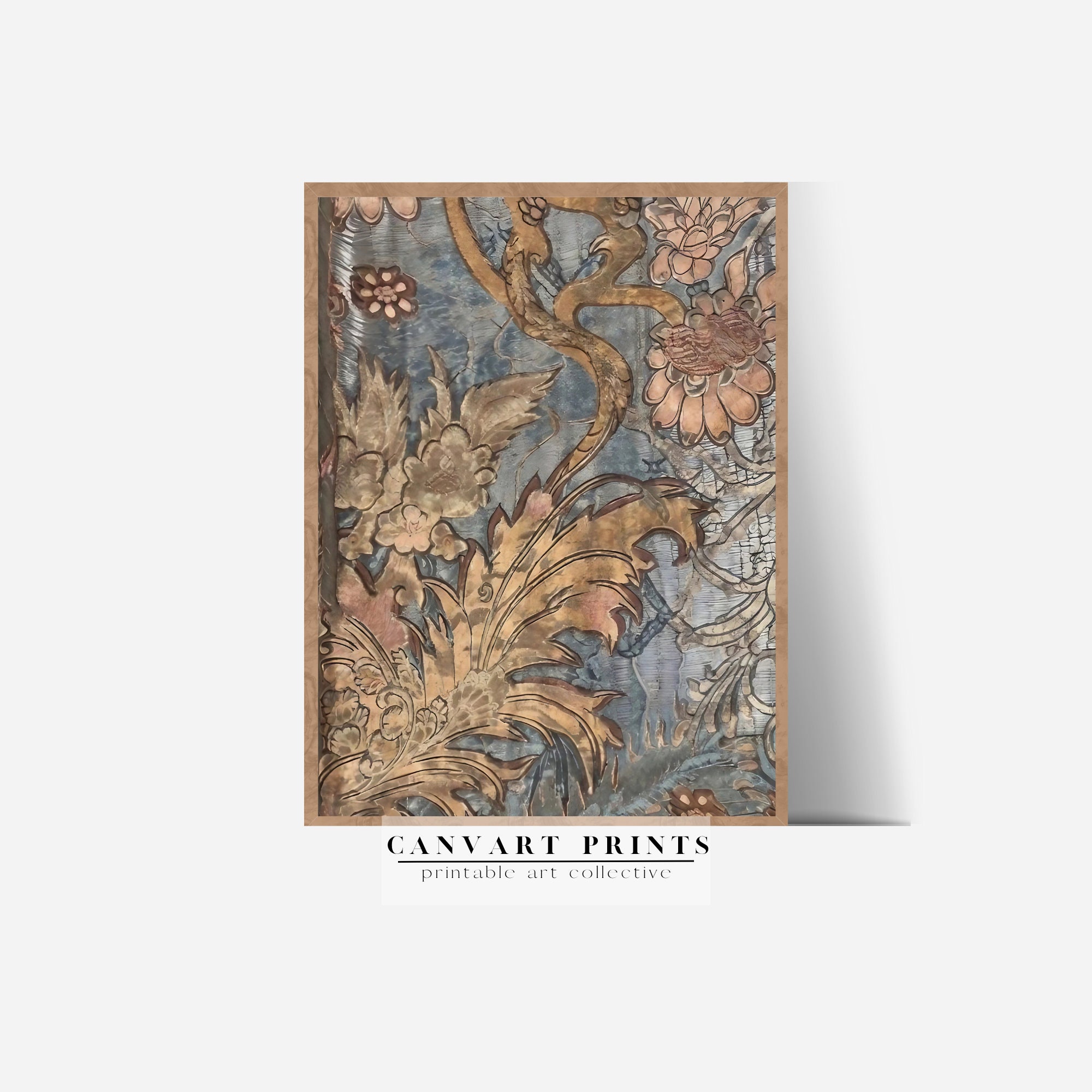 PRINTABLE Vintage Botanical Pattern Print Neutral Digital - Etsy