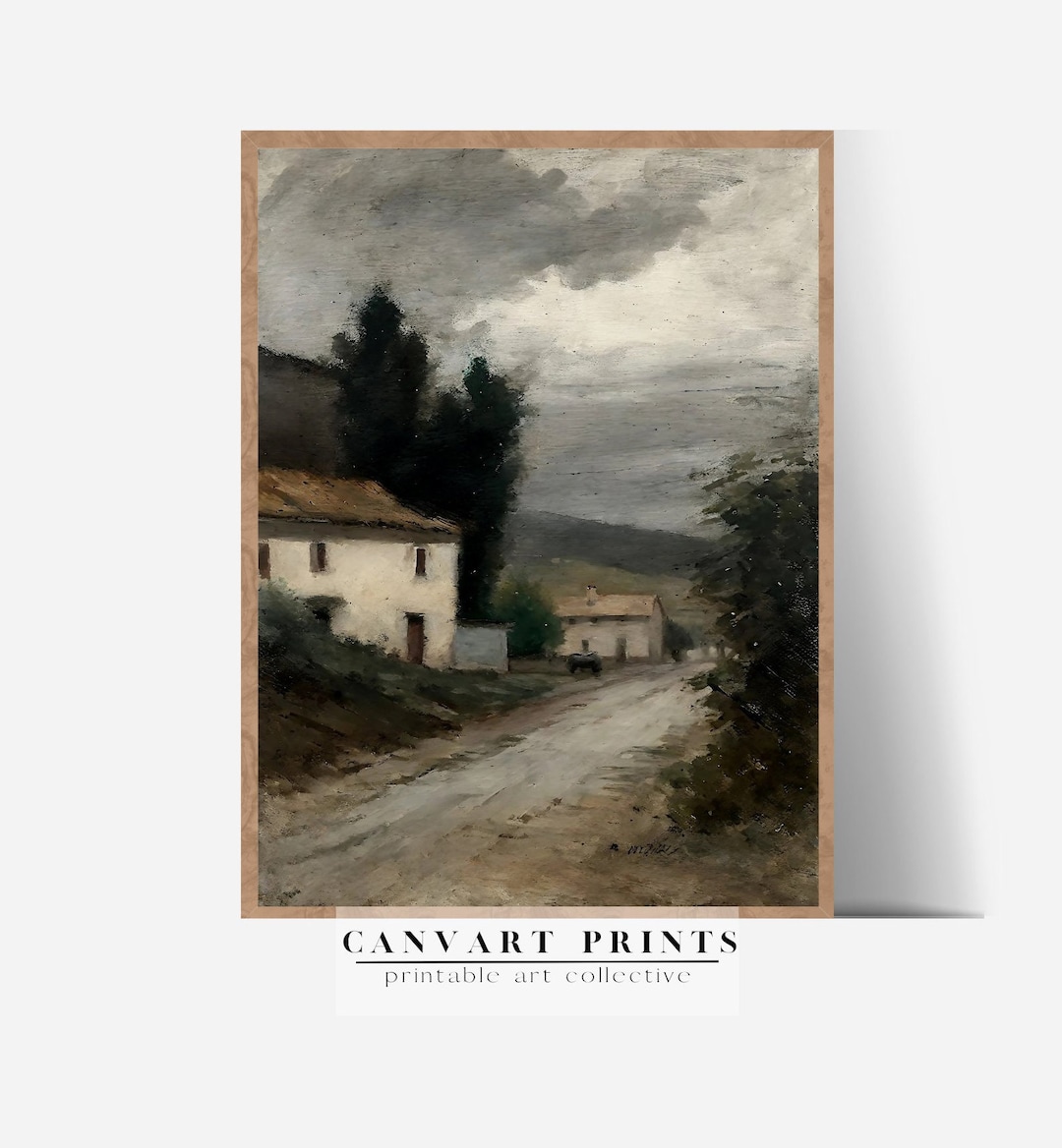 Vintage European Provincial Landscape Oil Painting Farmhouse - Etsy