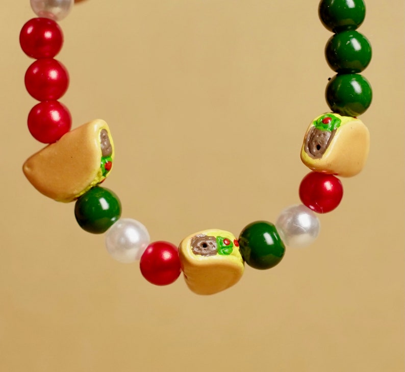 Tacos | Green Red and White Kid's Beaded Bracelet (cinco De Mayo) - Etsy