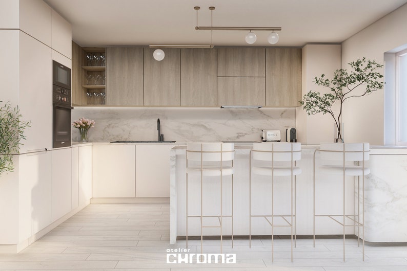 Kitchen Interior Design, Custom 3D Rendering, Online Home Design ...