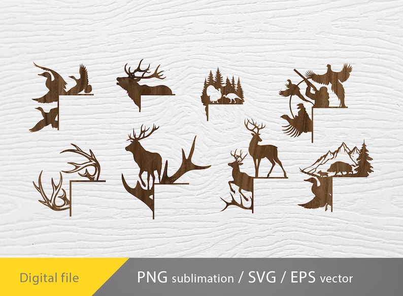 Hunting Door Corner SVG Bundle, Deer Door Corner SVG, Home Decor Svg ...