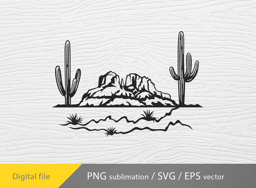 Desert Png, Desert Landscape Svg, Desert Cactus Svg, Country Scene Svg ...