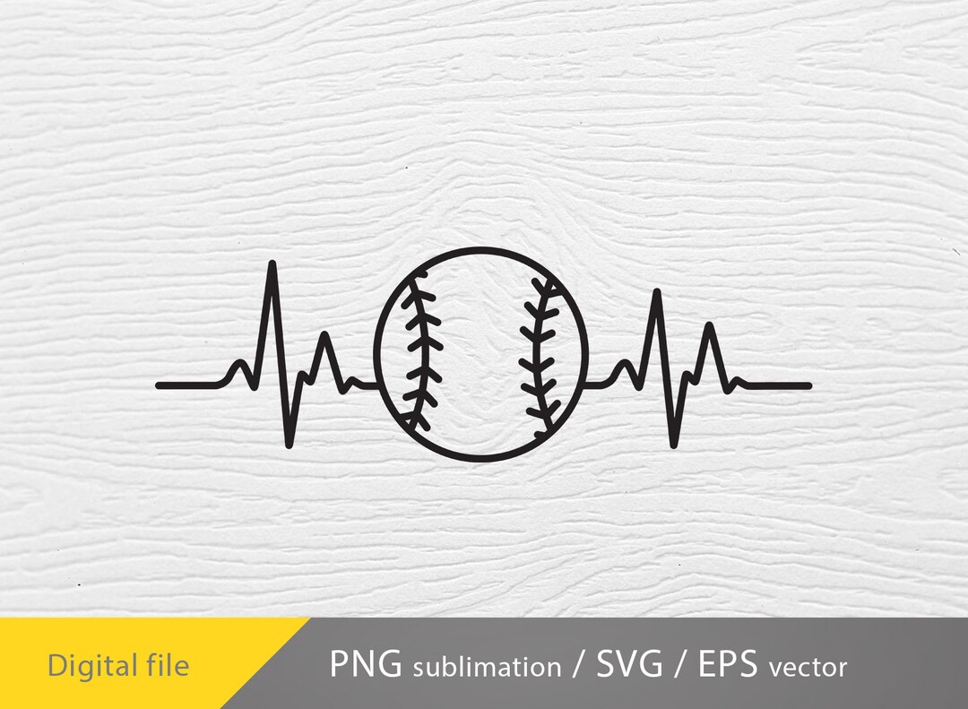 Heartbeat Baseball PNG, Baseball Heartbeat SVG, Baseball Love SVG ...